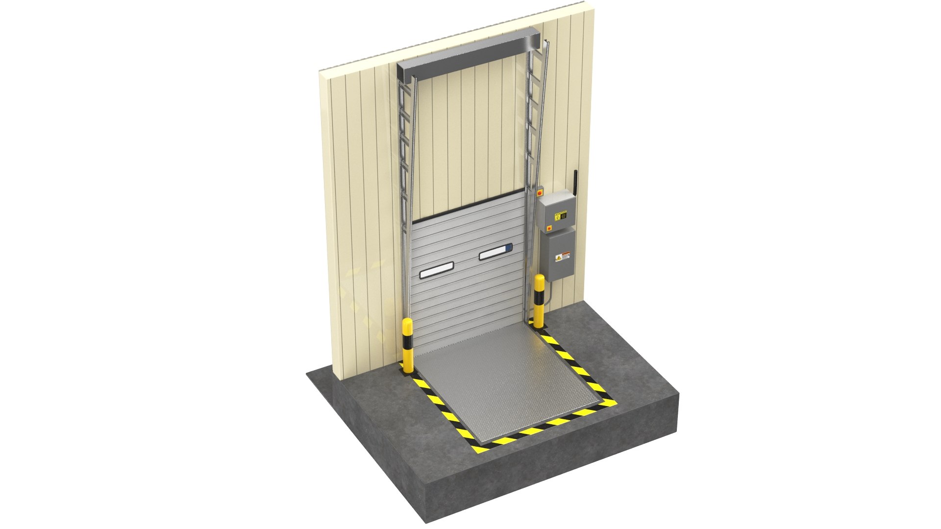 Detailed Warehouse Door 3D - TurboSquid 2094121