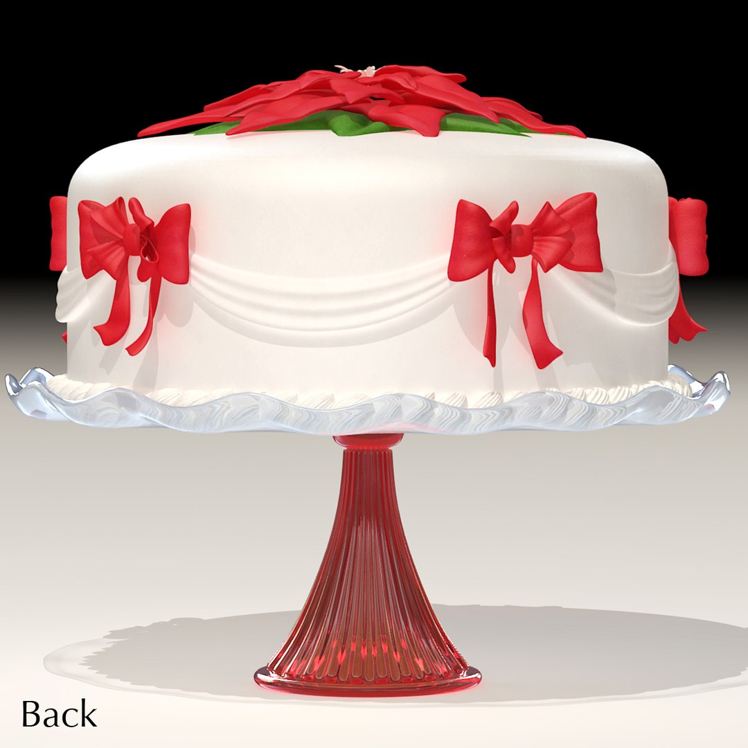 3d Decorated Holiday Cake Model