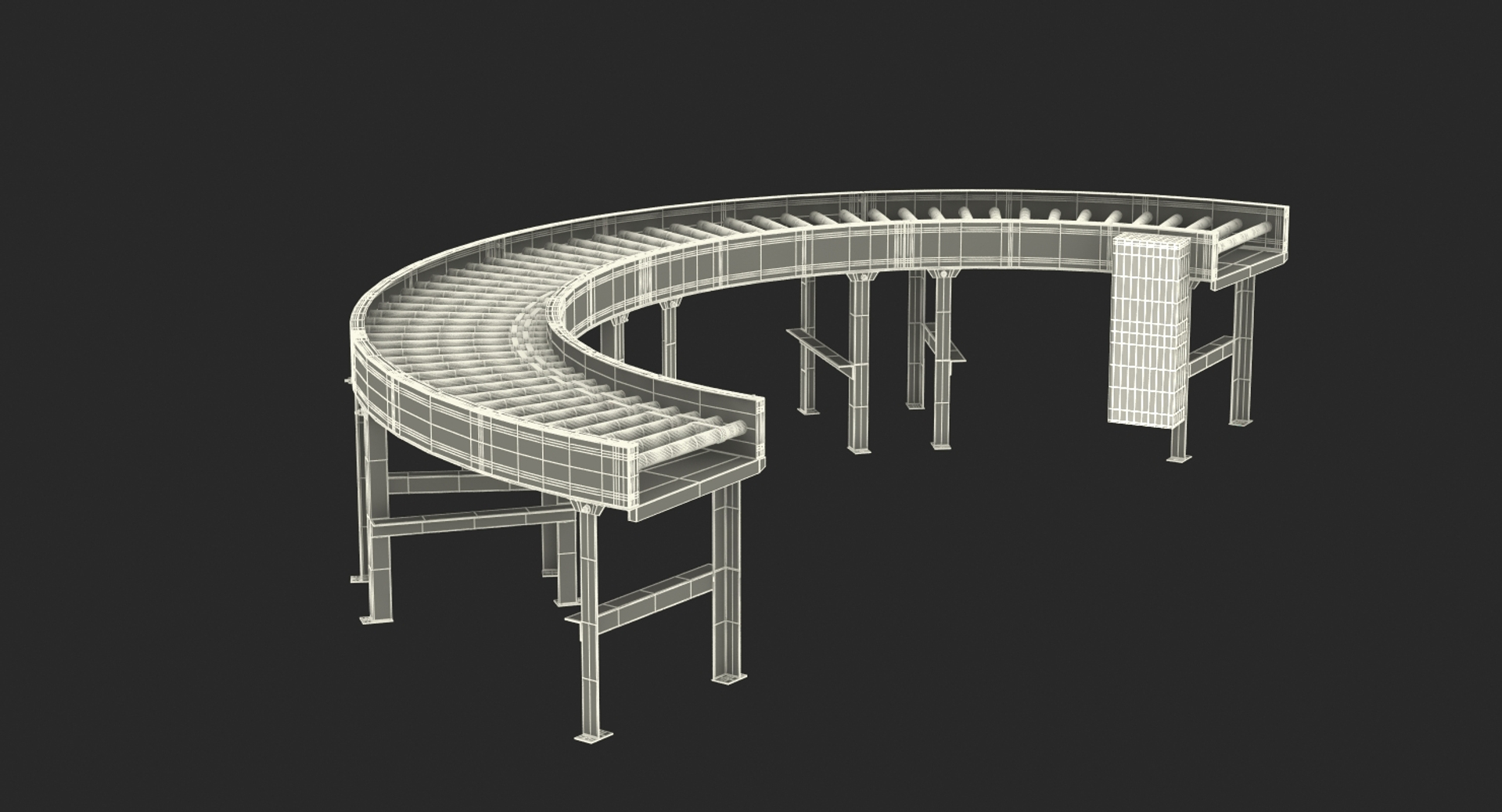 Powered Bend Roller Conveyor 3D - TurboSquid 1327443