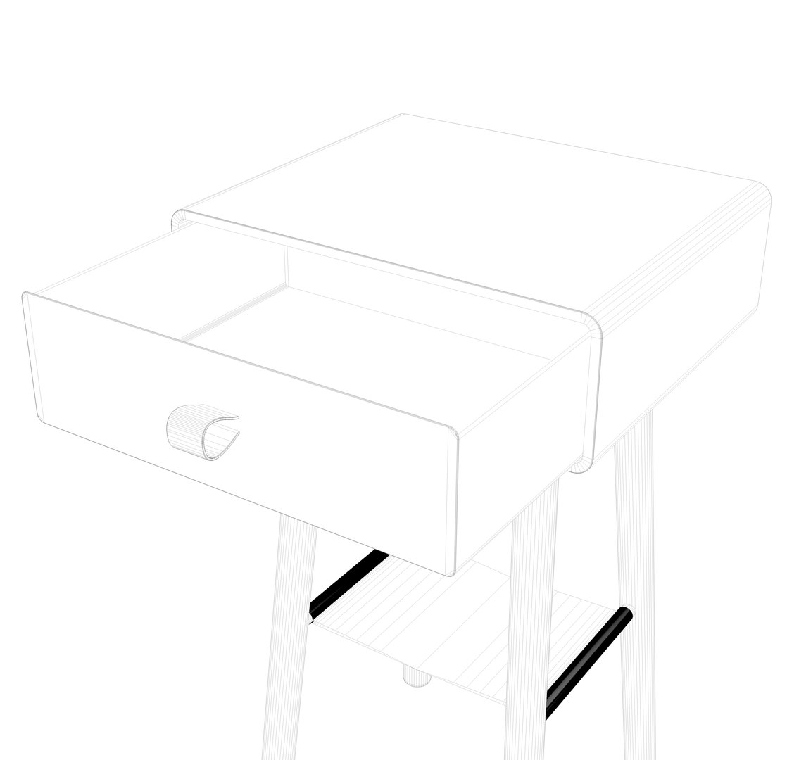 Wood commode table 3D - TurboSquid 1627324