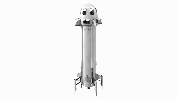 Suborbital Launch Vehicle Rocket Booster with Crew Capsule 3D model ...