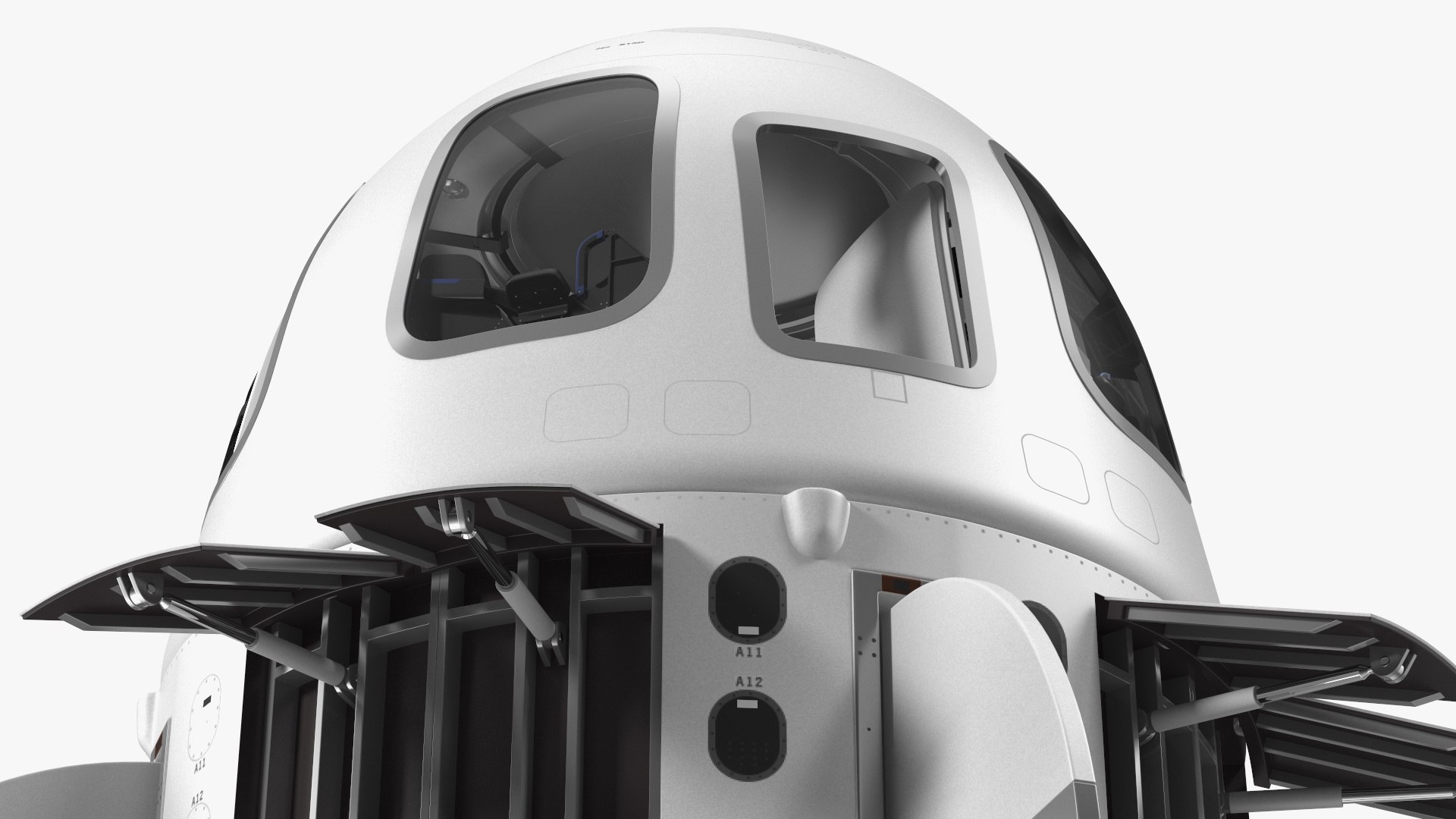 Suborbital Launch Vehicle Rocket Booster with Crew Capsule 3D model ...