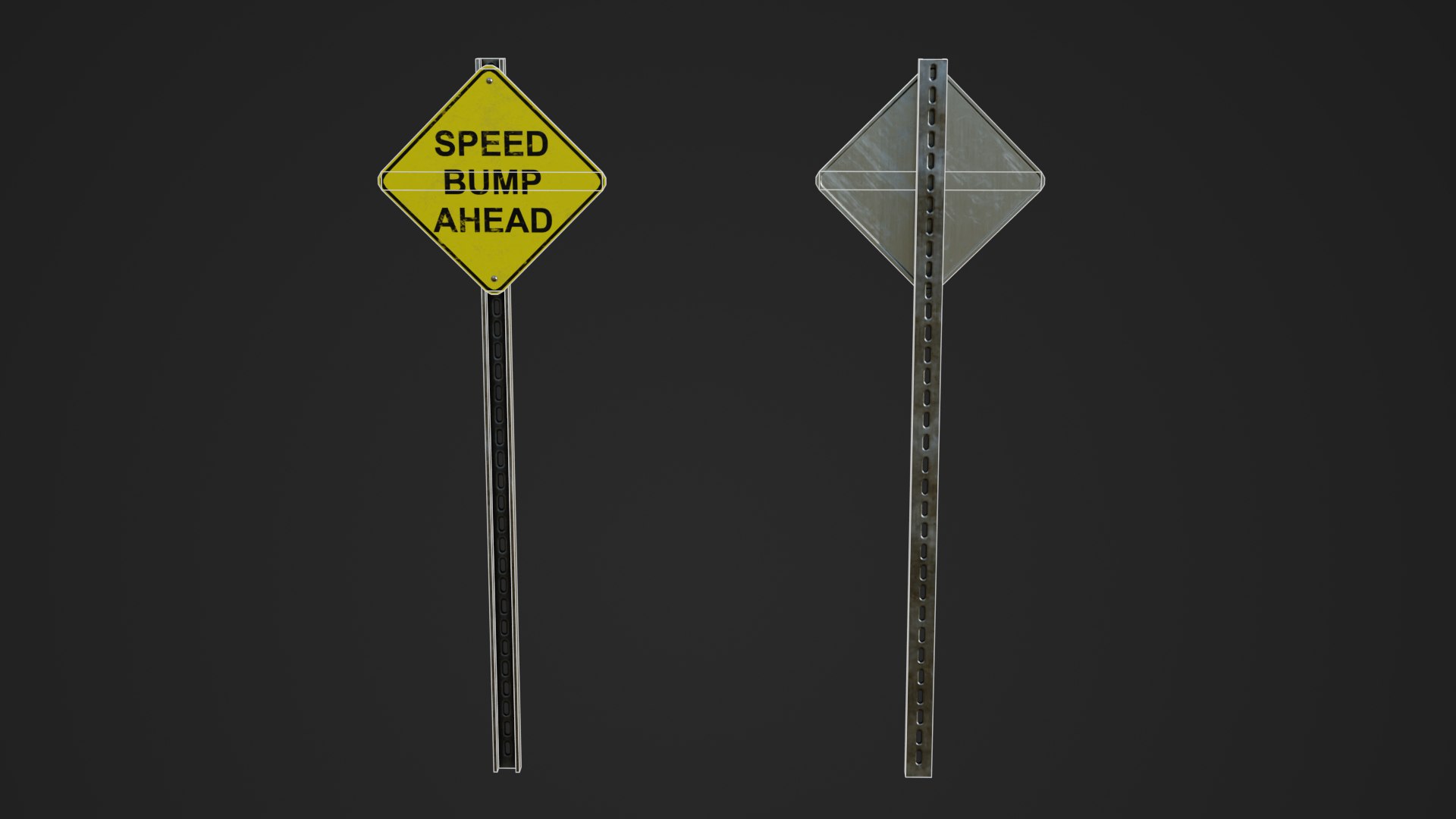 Speed Bump PBR Pack 3D Model - TurboSquid 2239103