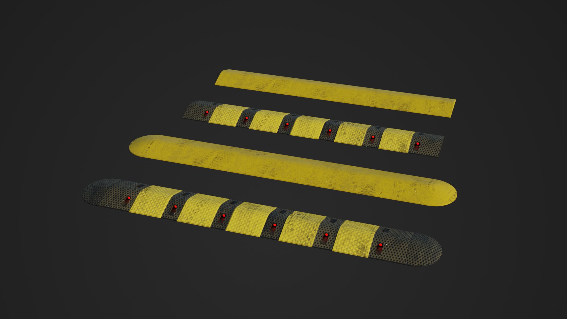 Speed Bump PBR Pack 3D Model - TurboSquid 2239103
