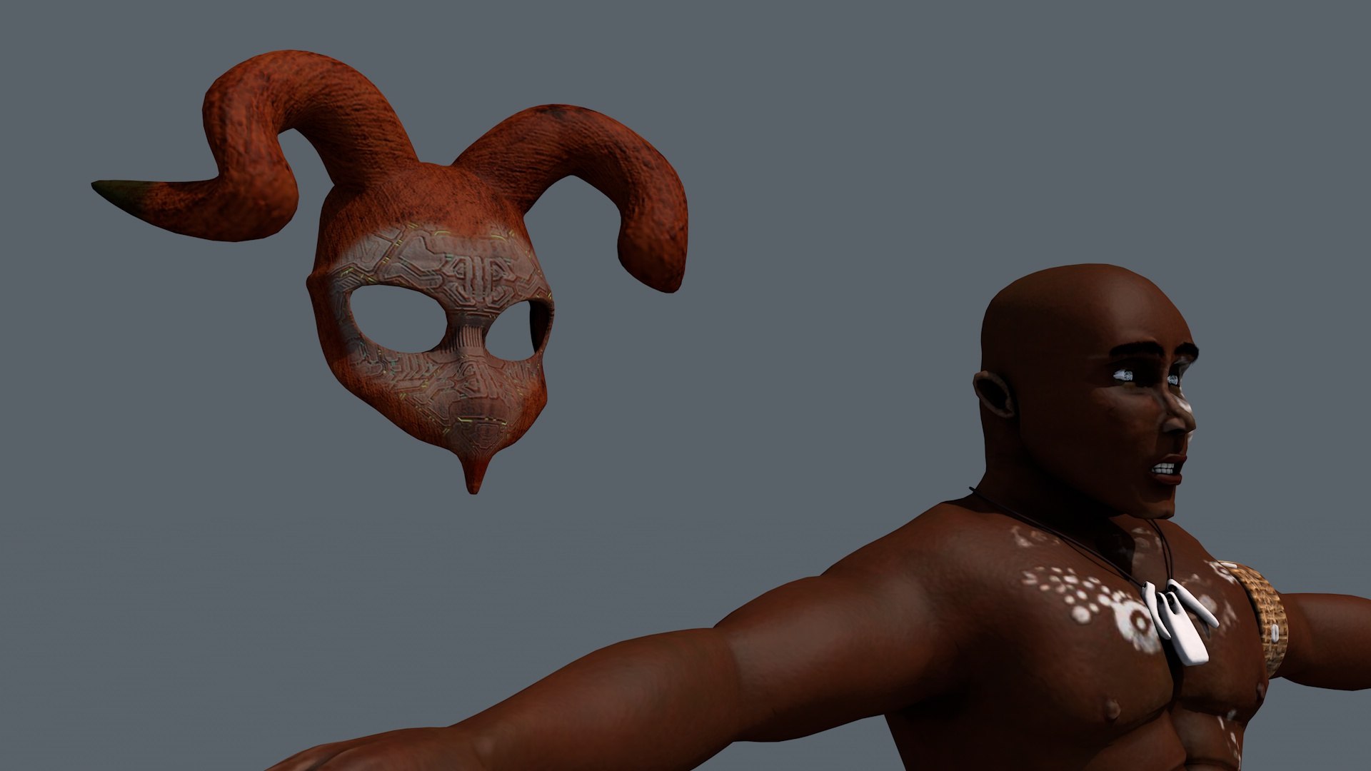 African Native Warrior Male With Shield And Armor 3d Model 3D Model 3D ...