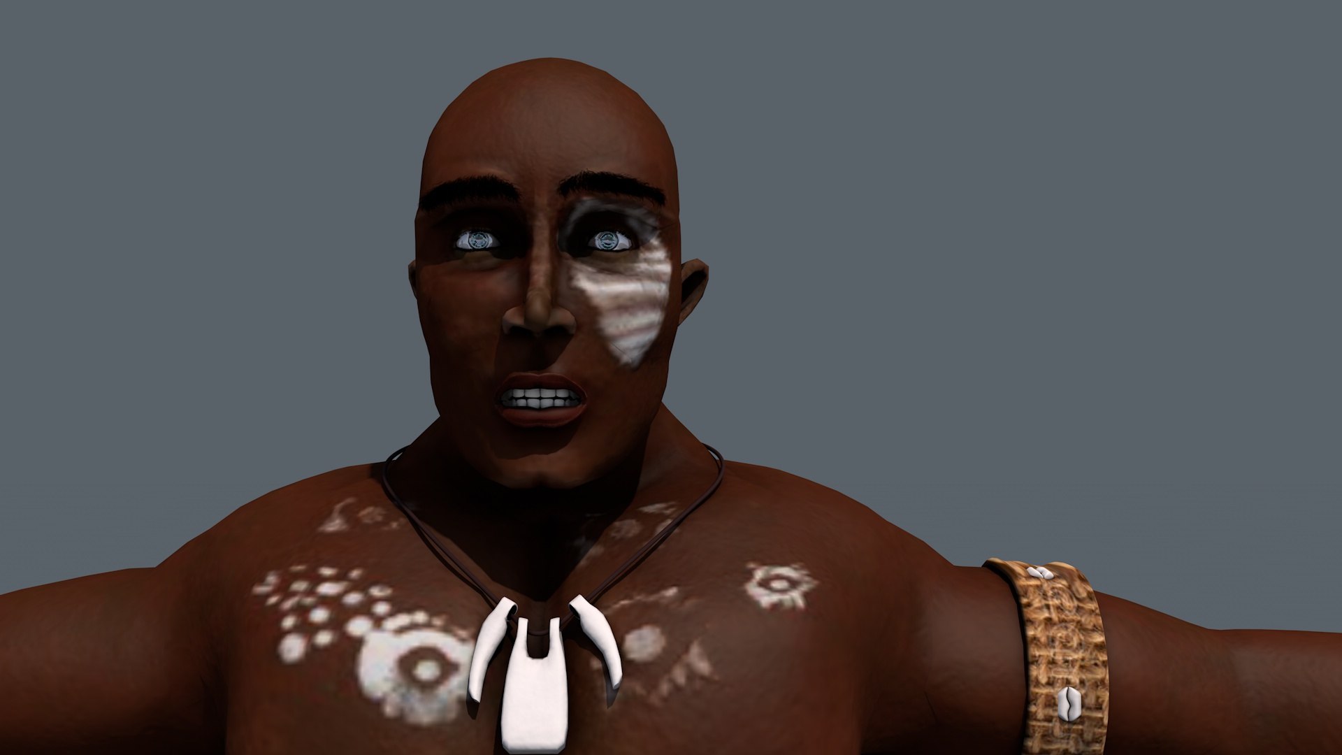 African Native Warrior Male With Shield And Armor 3d Model 3D Model 3D ...