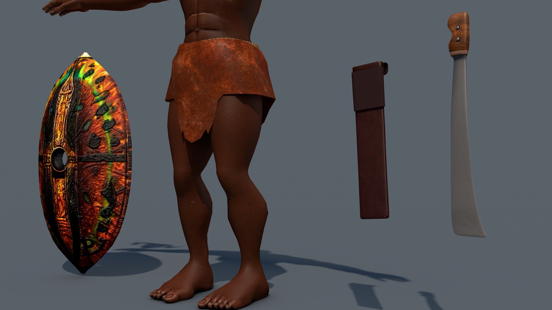 African Native Warrior Male With Shield And Armor 3d Model 3D Model 3D ...