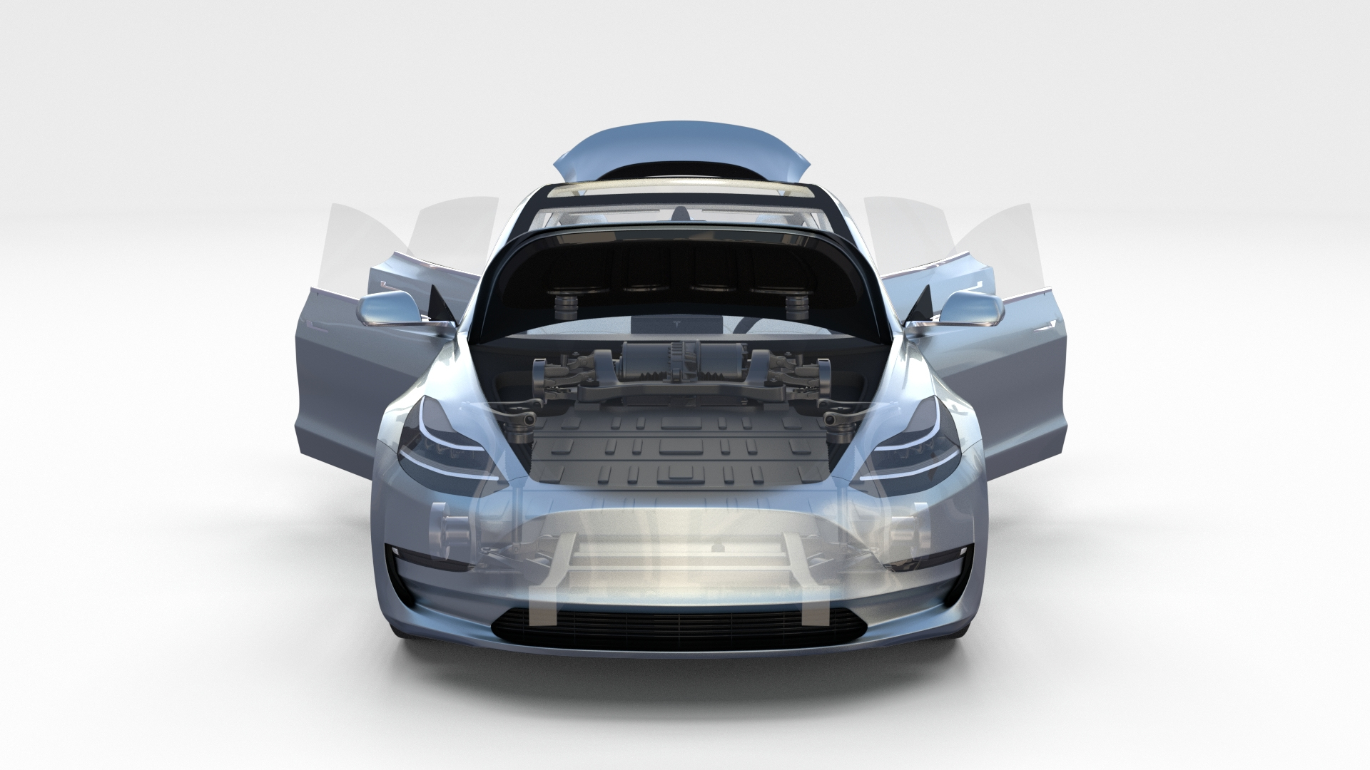 Tesla 3 Interior Chassis 3d Model