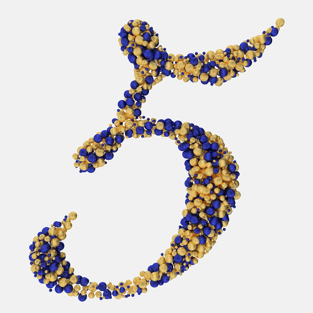 3D Calligraphic Digit 5 Number - TurboSquid 1396158