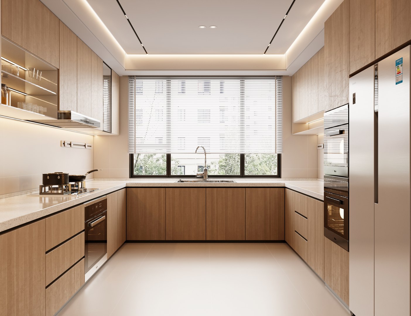 3D Modern Wood Kitchen - TurboSquid 2286511