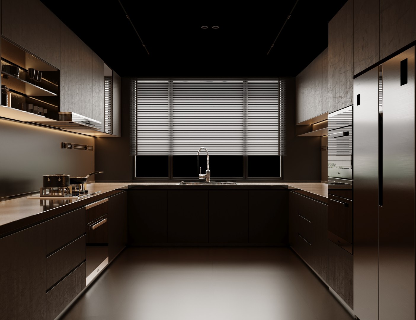 3D Modern Wood Kitchen - TurboSquid 2286511