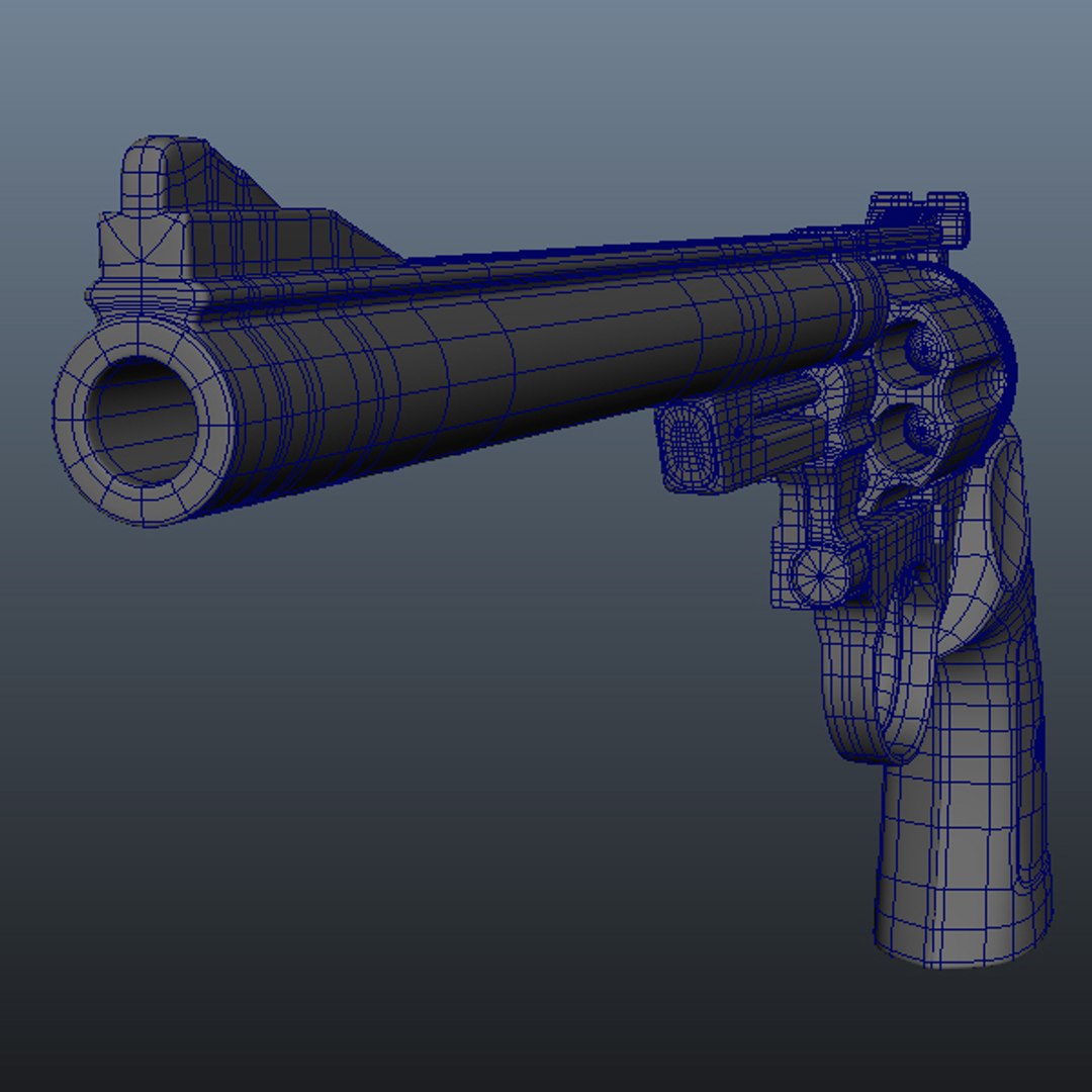 3d Model Magnum 44 Revolver