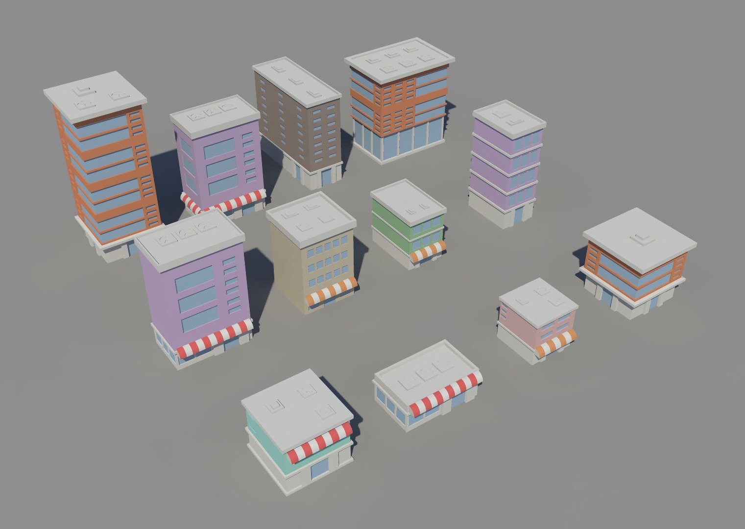 3D Isometric Buildings Model - TurboSquid 1361904
