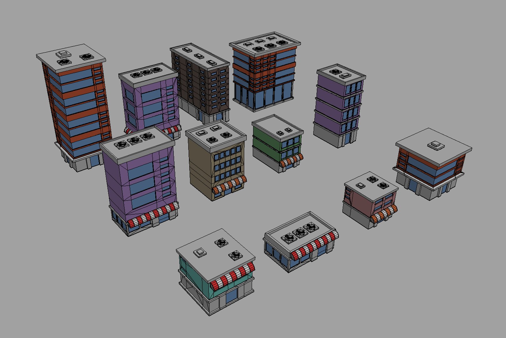 3D Isometric Buildings Model - TurboSquid 1361904