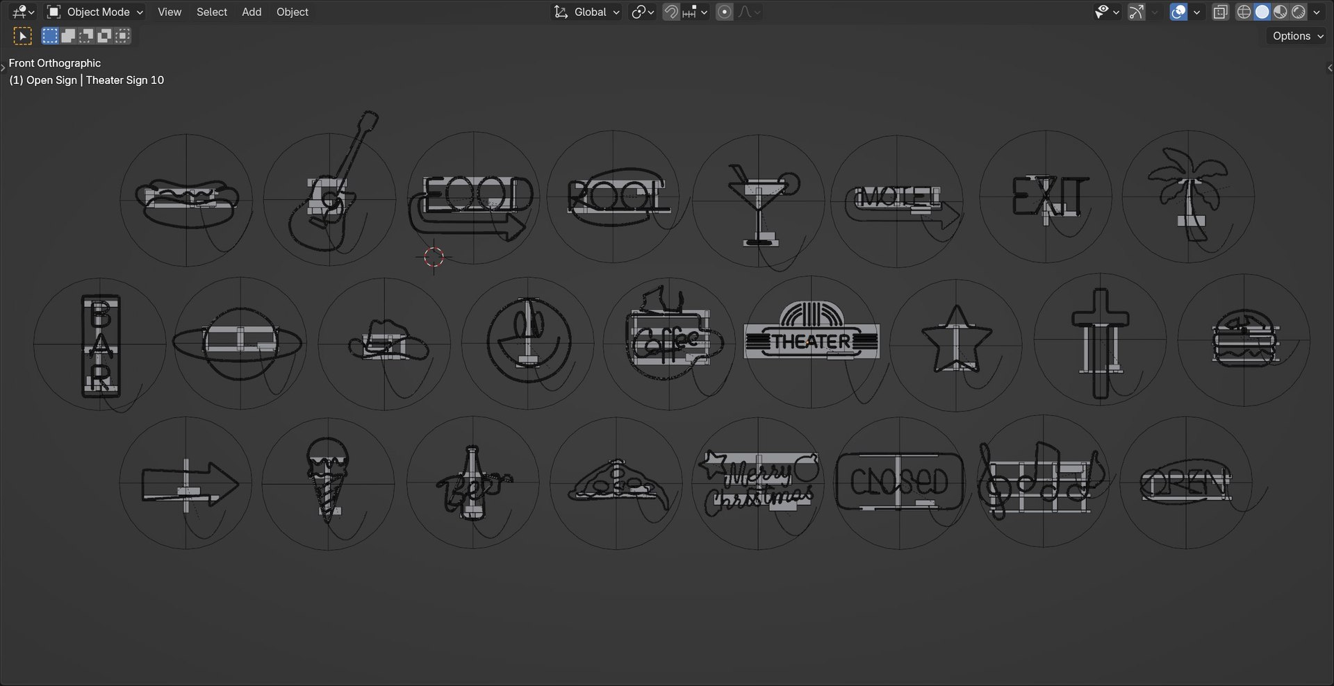 3D Neon Signs Asset Pack - TurboSquid 2352142