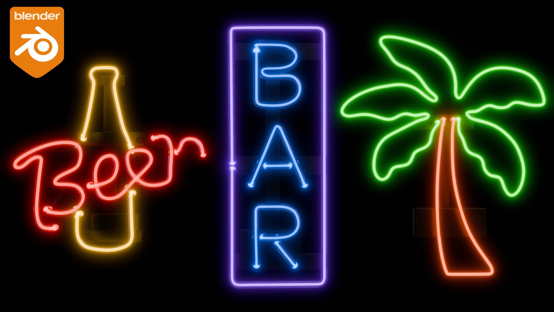 3D Neon Signs Asset Pack - TurboSquid 2352142