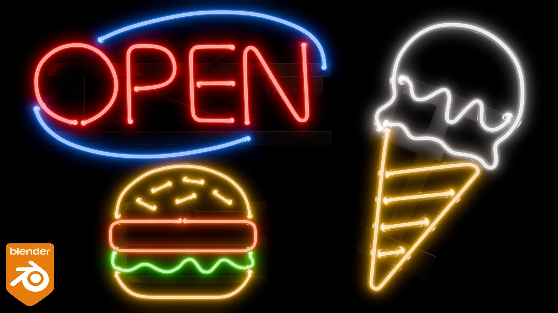 3D Neon Signs Asset Pack - TurboSquid 2352142