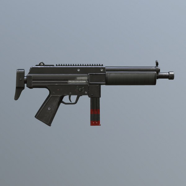 submachine gun pbr 3d model