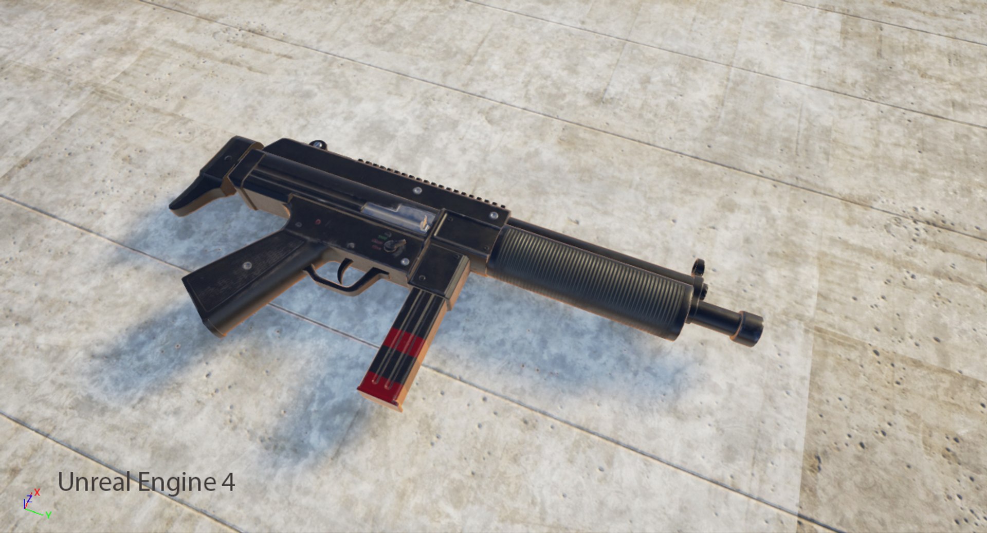 Submachine Gun Pbr 3d Model