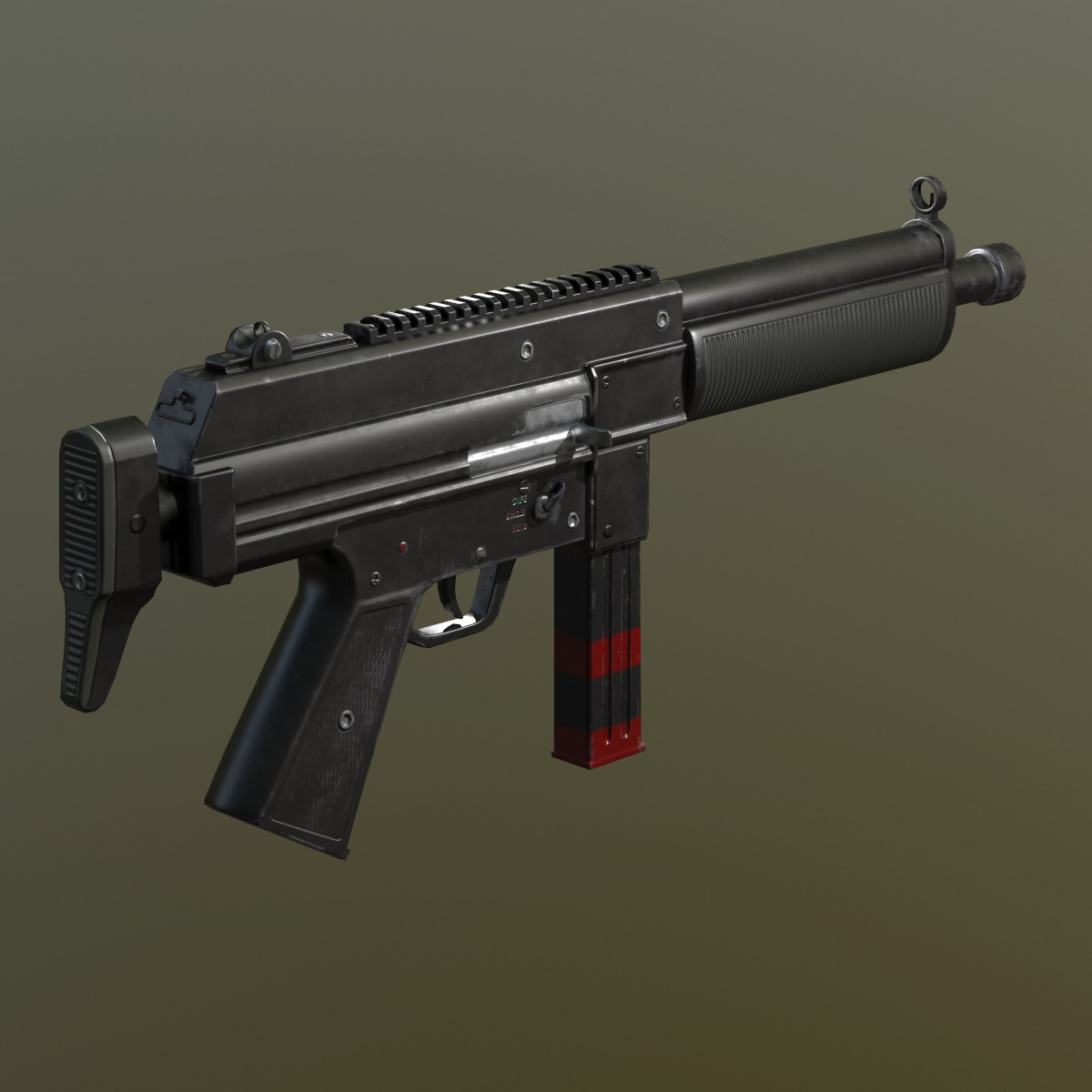 submachine gun pbr 3d model