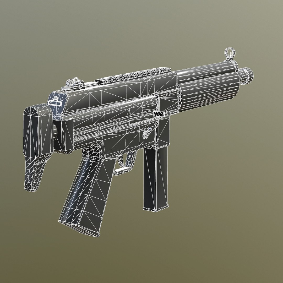 Submachine Gun Pbr 3d Model