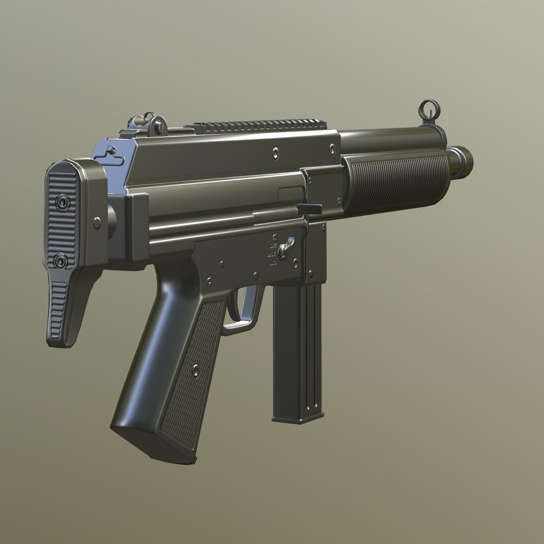 Submachine Gun Pbr 3d Model