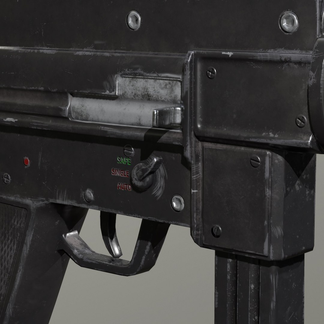Submachine Gun Pbr 3d Model