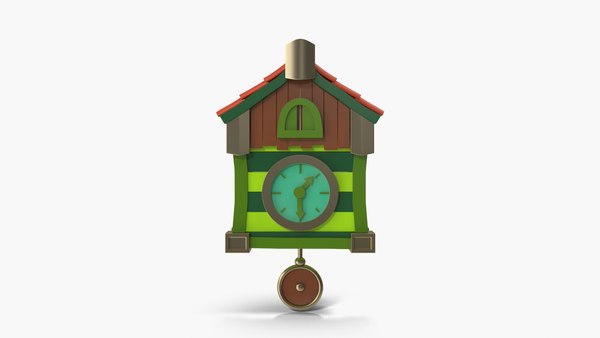 modelo 3d Reloj De Dibujos Animados Estilo De Dibujos Animados Verde ...