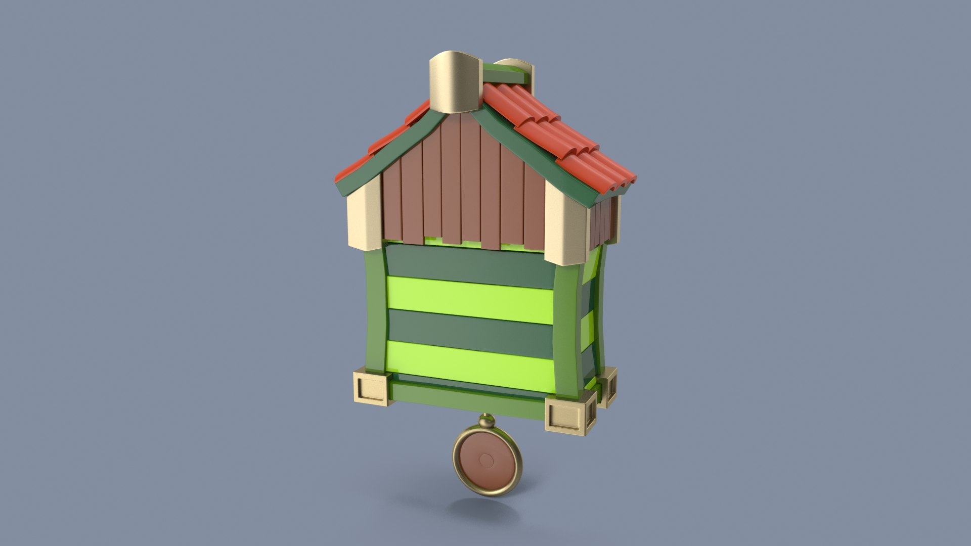 3D Model Cartoon Clock Green Cartoon Style - TurboSquid 2089171