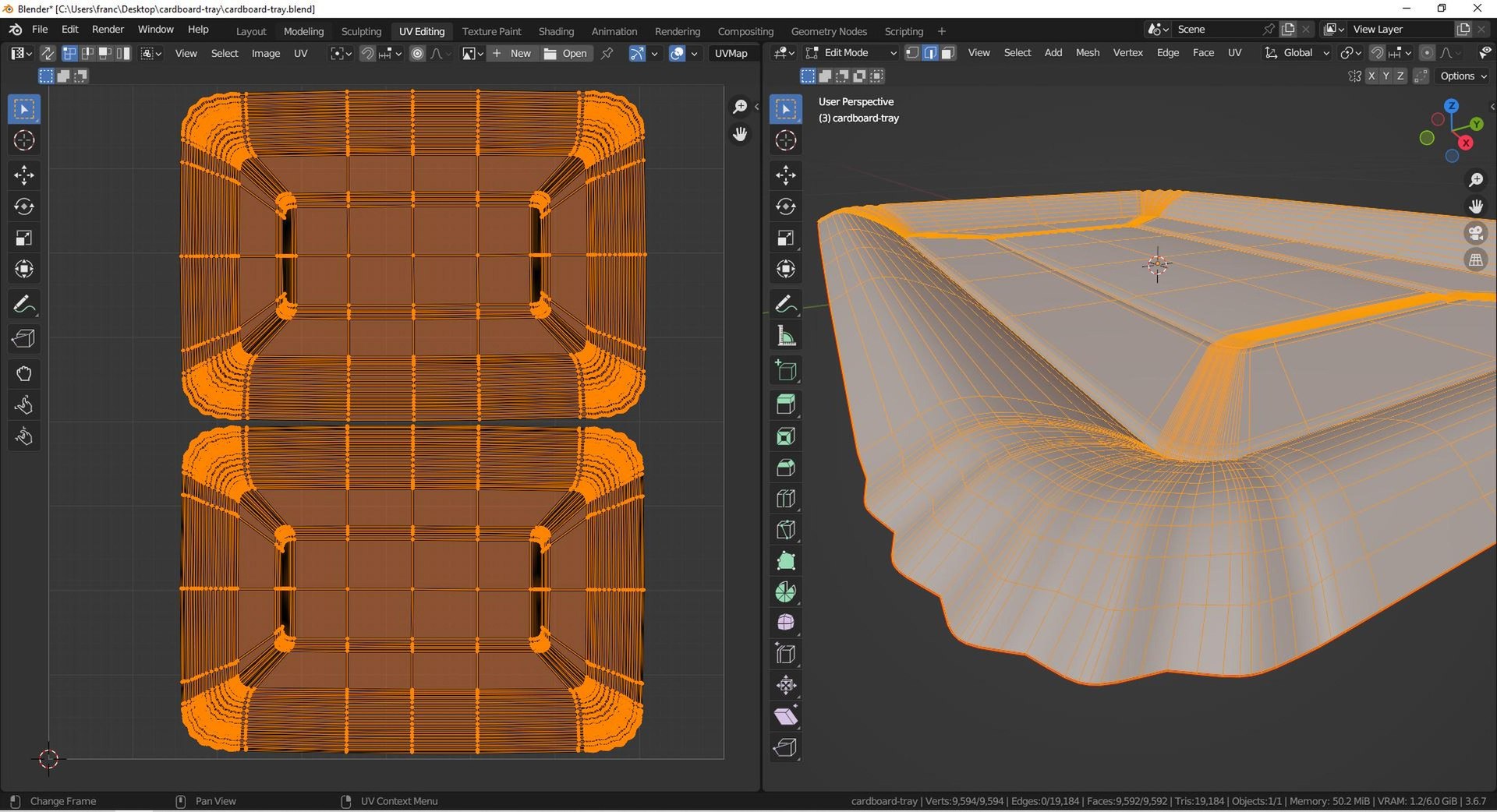 3D Cardboard Tray Model - TurboSquid 2194178