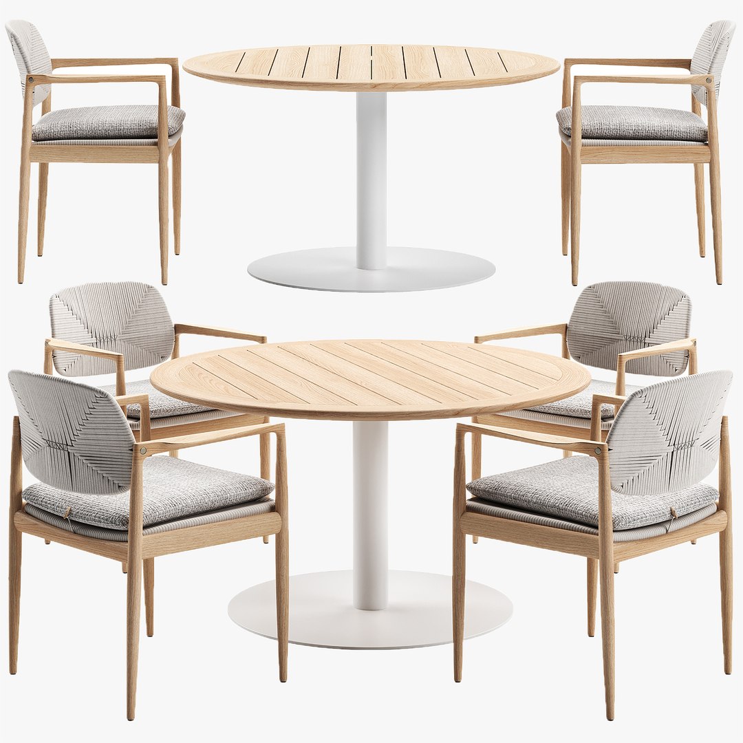 Minotti Yoko Outdoor Dining Set Modelo 3D - TurboSquid 2043621