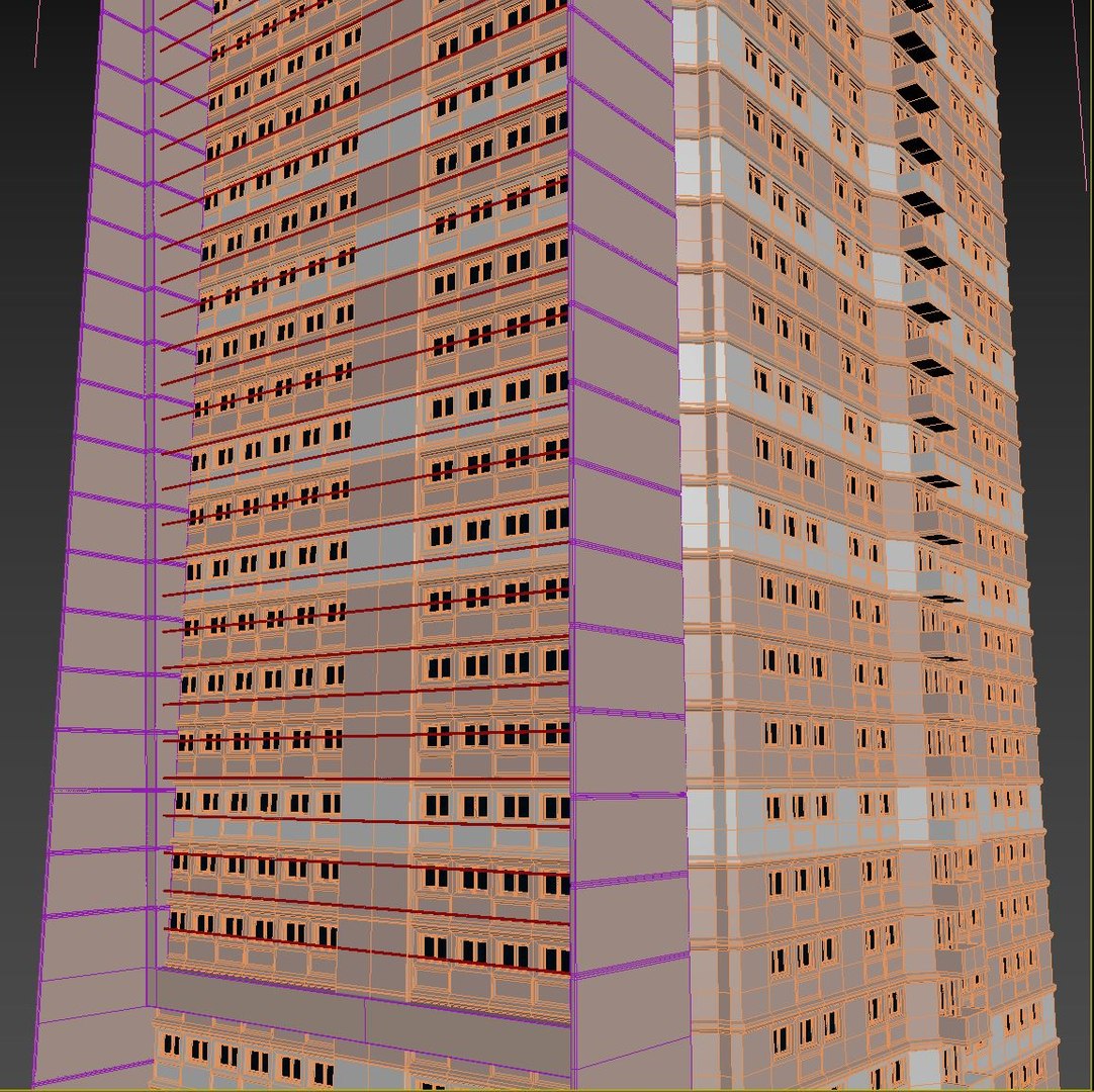 3D Building Skyscraper City Town Downtown Office Space Work Street Futuristic Utopia Model ...