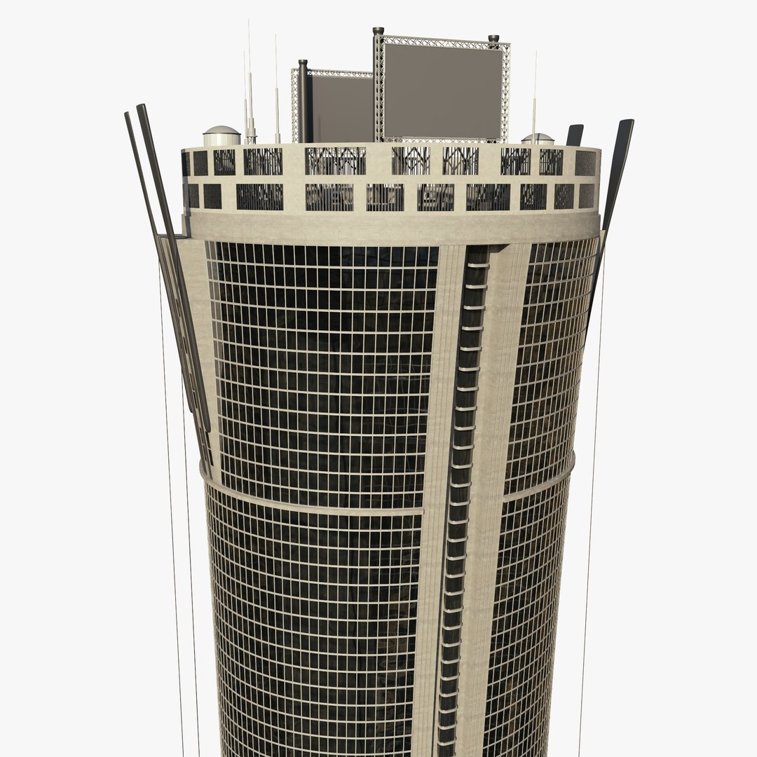 3D Building Skyscraper City Town Downtown Office Space Work Street Futuristic Utopia Model ...
