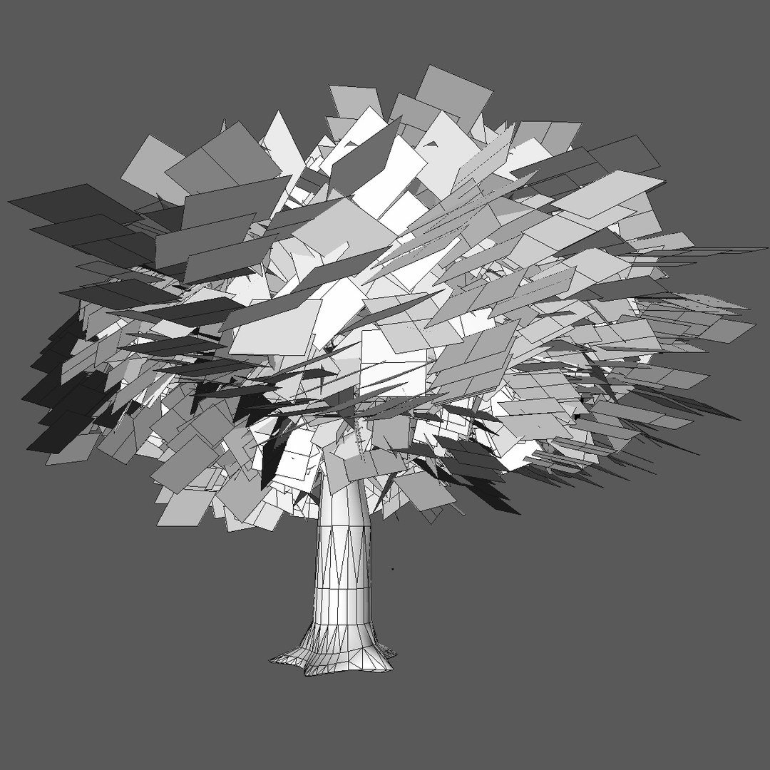 3d model 3 trees summer version
