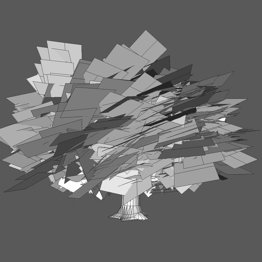 3d model 3 trees summer version