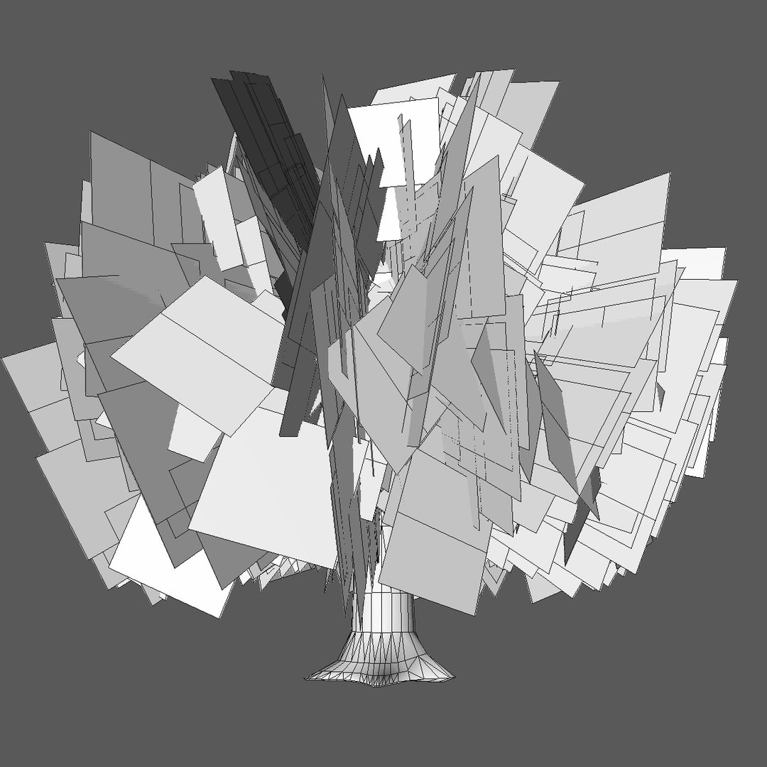 3d model 3 trees summer version