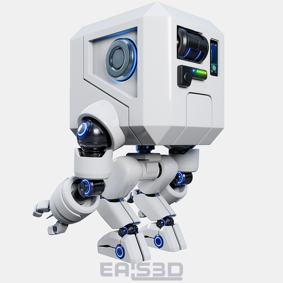 Cute Space Robot Rigged G-26 White 3D Model - TurboSquid 2159056