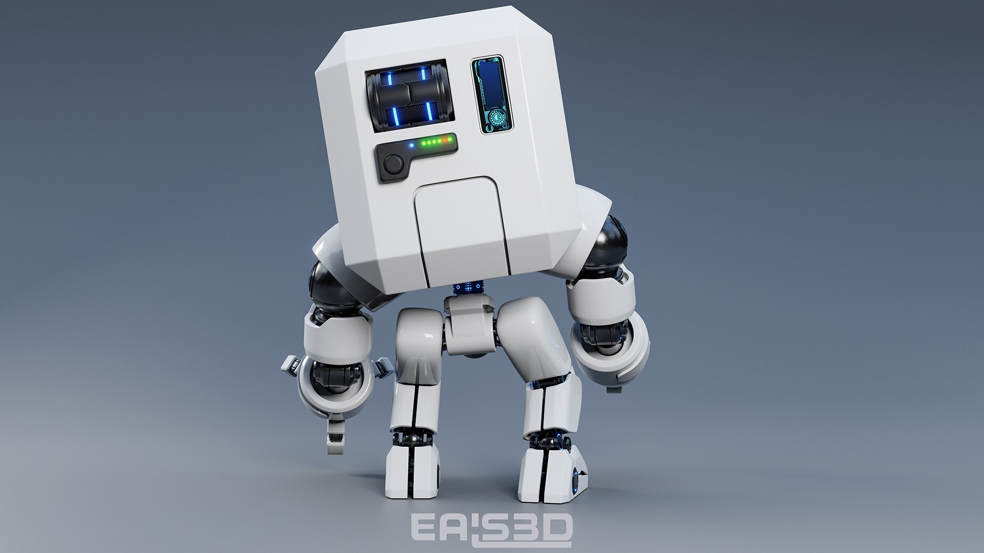 Cute Space Robot Rigged G-26 White 3D Model - TurboSquid 2159056