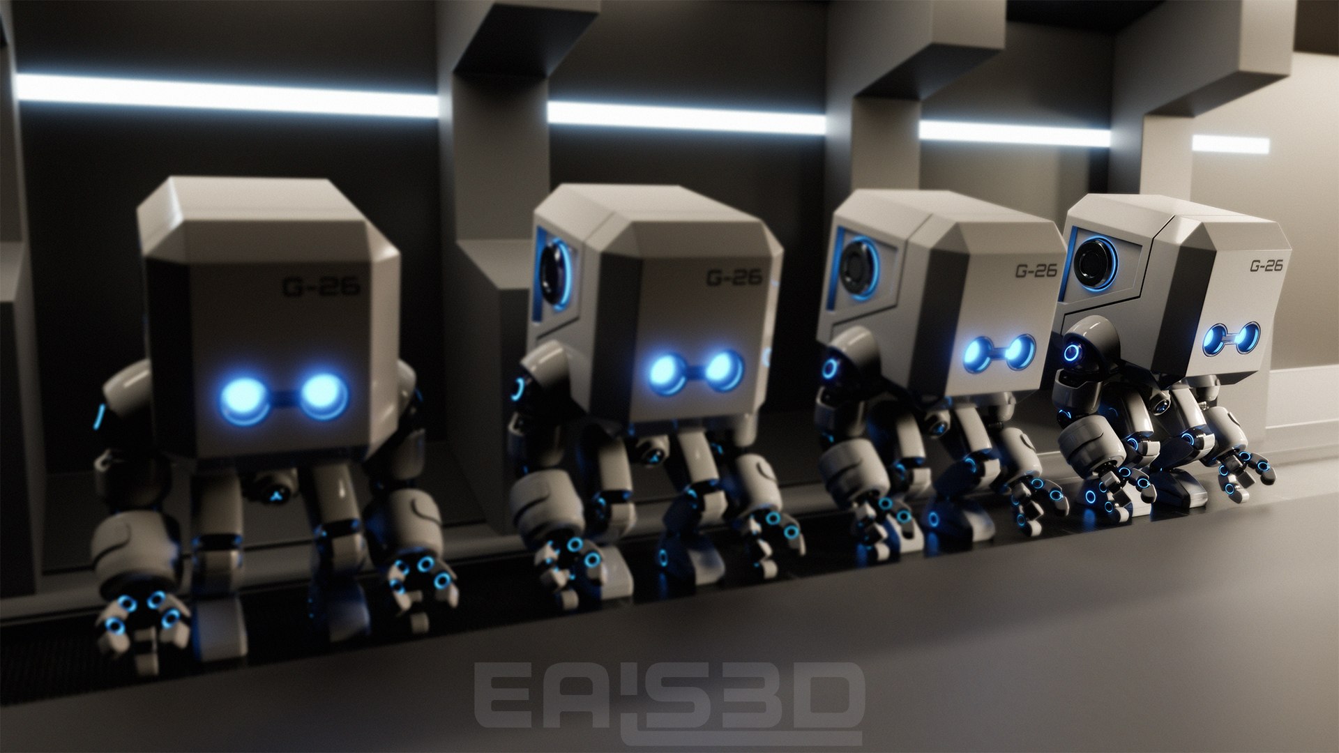 Cute Space Robot Rigged G-26 White 3D Model - TurboSquid 2159056