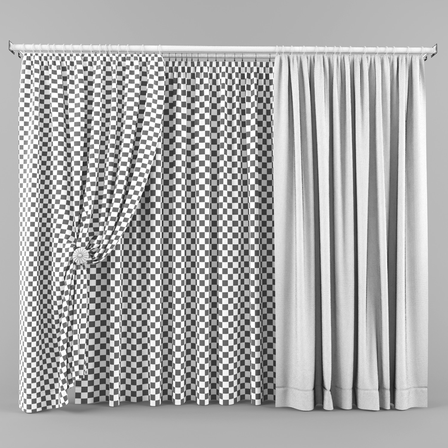 3d model curtains blinds