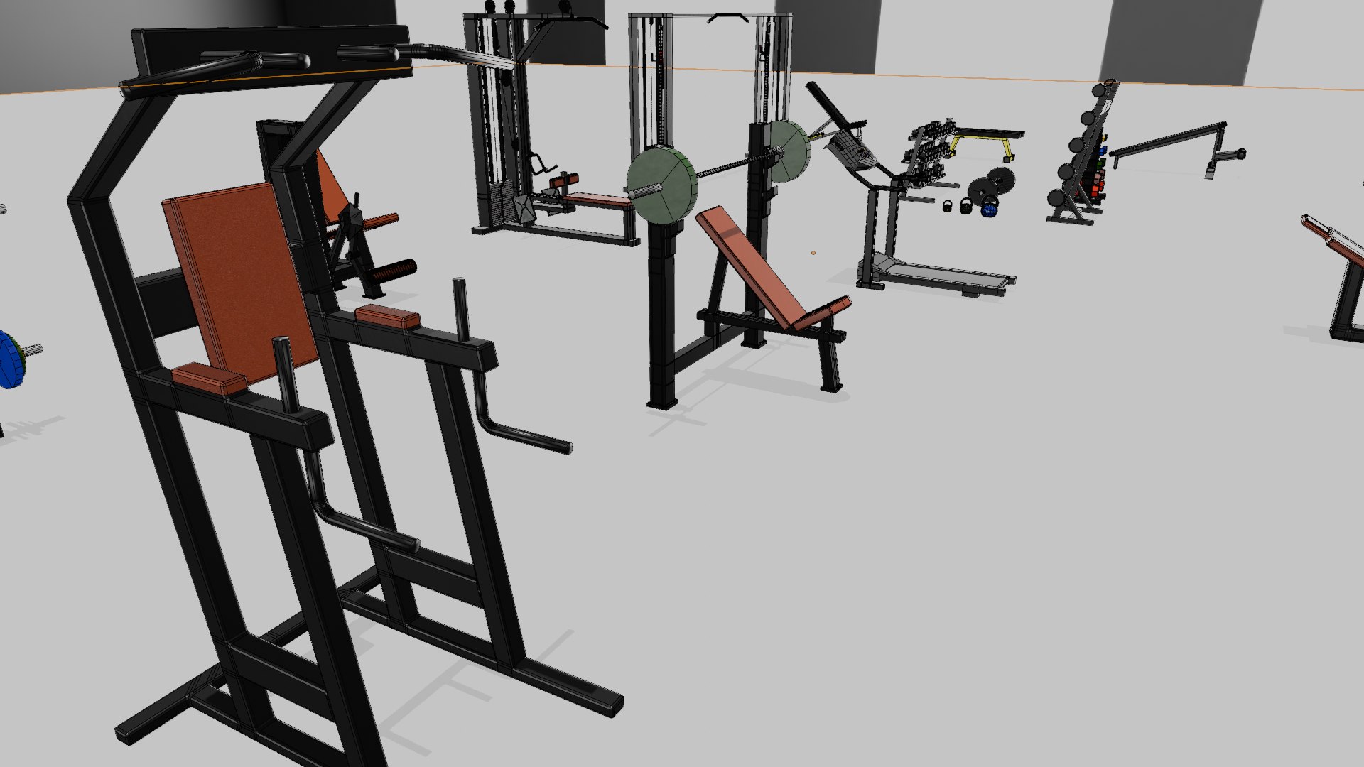 20 PCS GYM MACHINES FITNESS EQUIPMENT 3D Model - TurboSquid 2269922