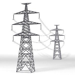 3D Electric Power Tower - Red Model - TurboSquid 1910099