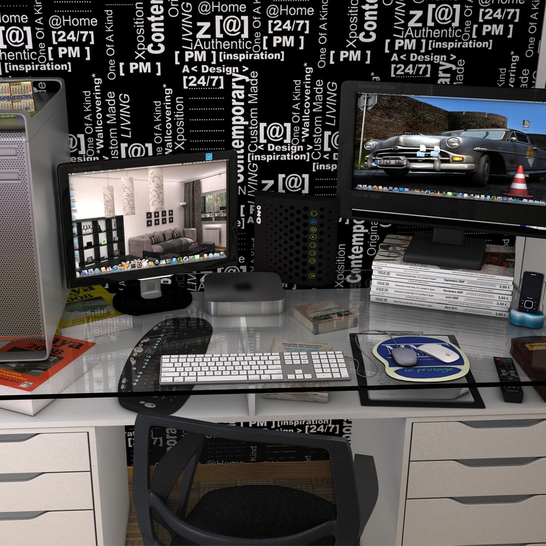 3ds Max Room Bed Computer