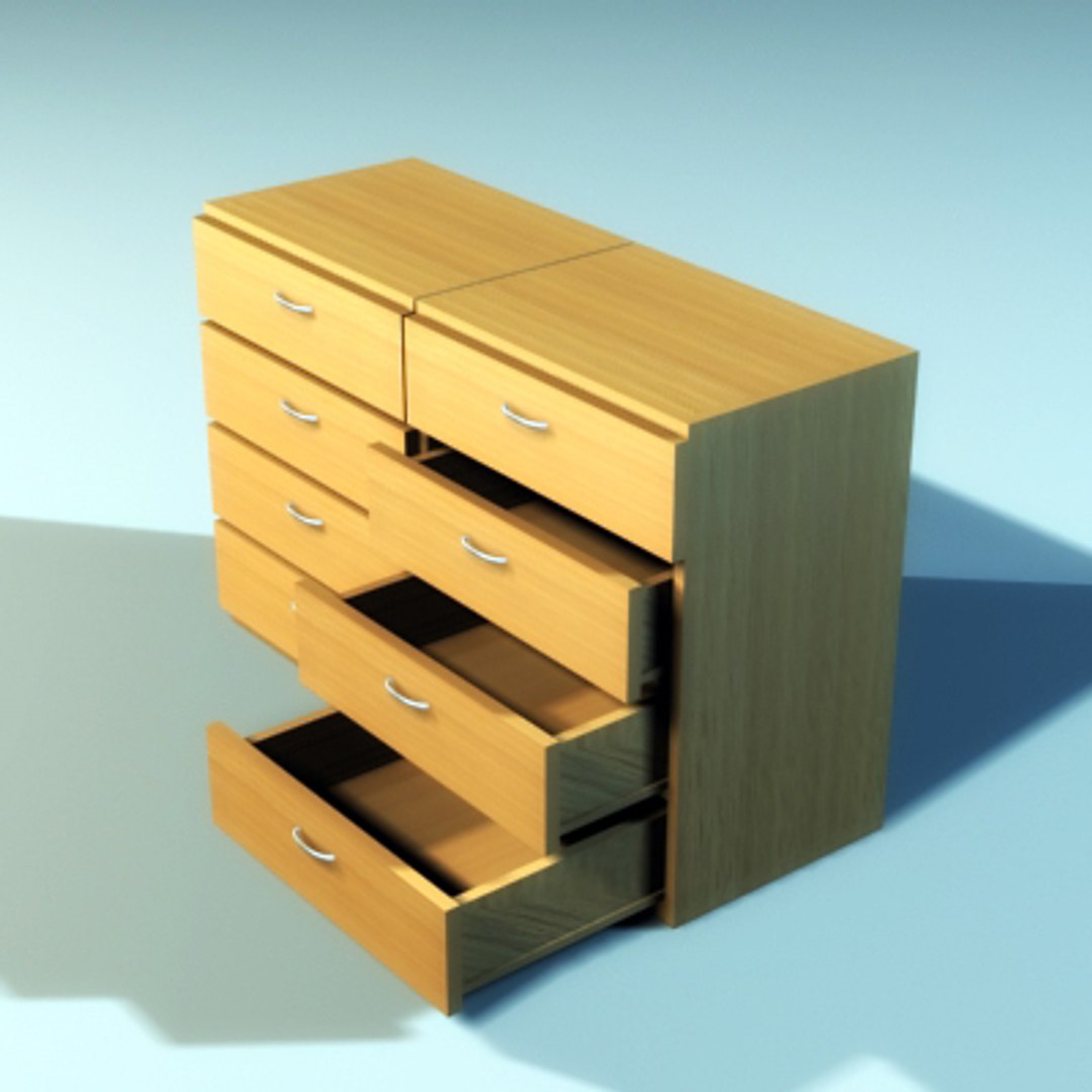 3d Model Of Drawer Cabinet