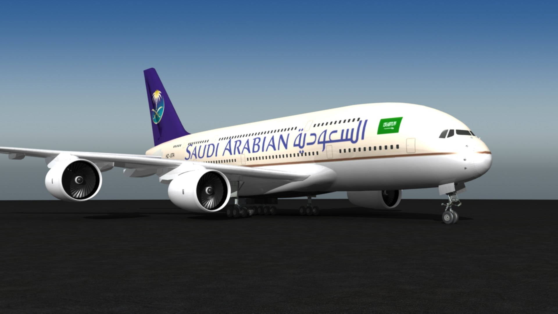 3D Model Saudia Airbus A380 - TurboSquid 2126684
