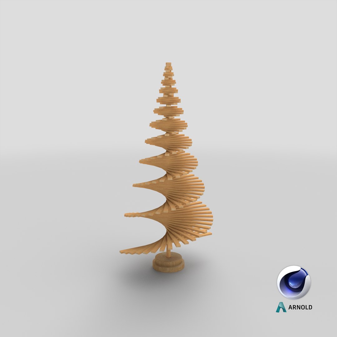 Wooden Christmas Tree V4 model - TurboSquid 1975252