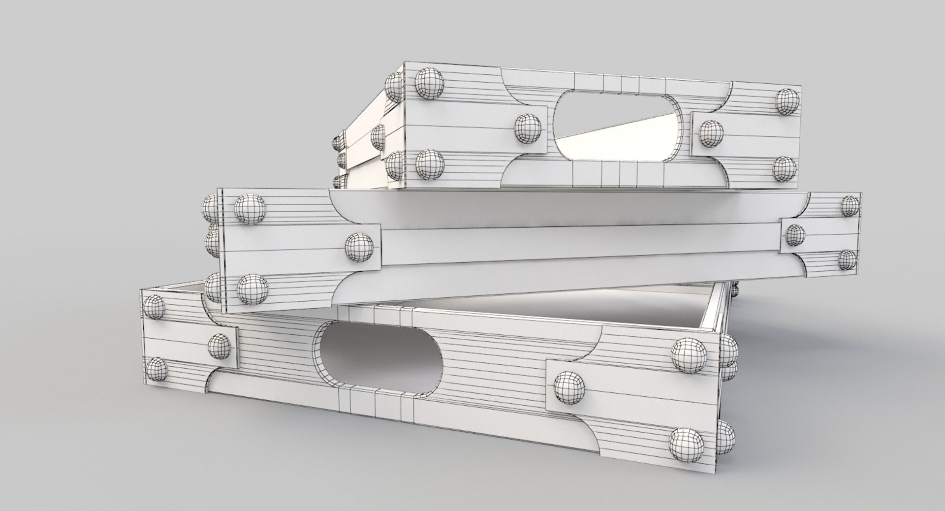 Rustic Wooden Tray 3d Max
