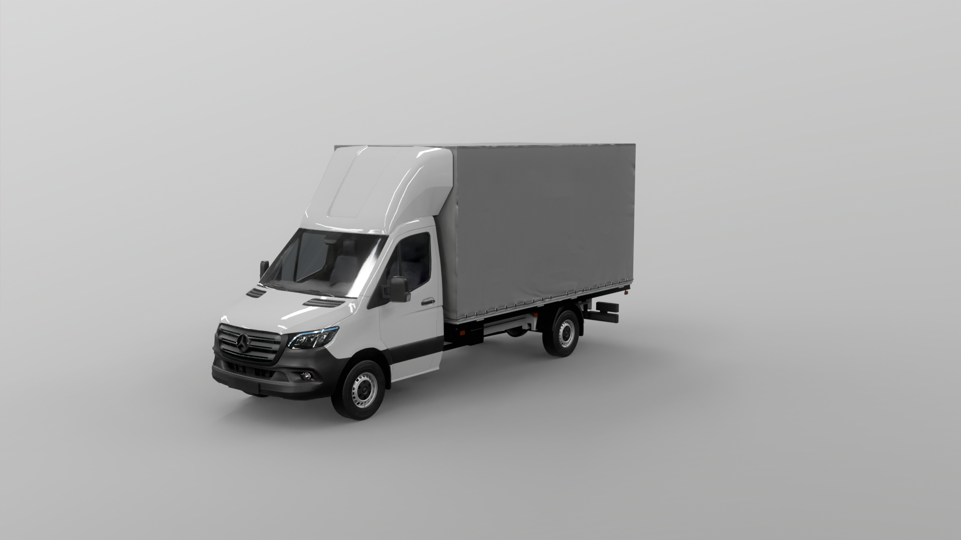 3D Mercedes Sprinter Curtain Side Tautliner Van 3D Model PBR Textures ...