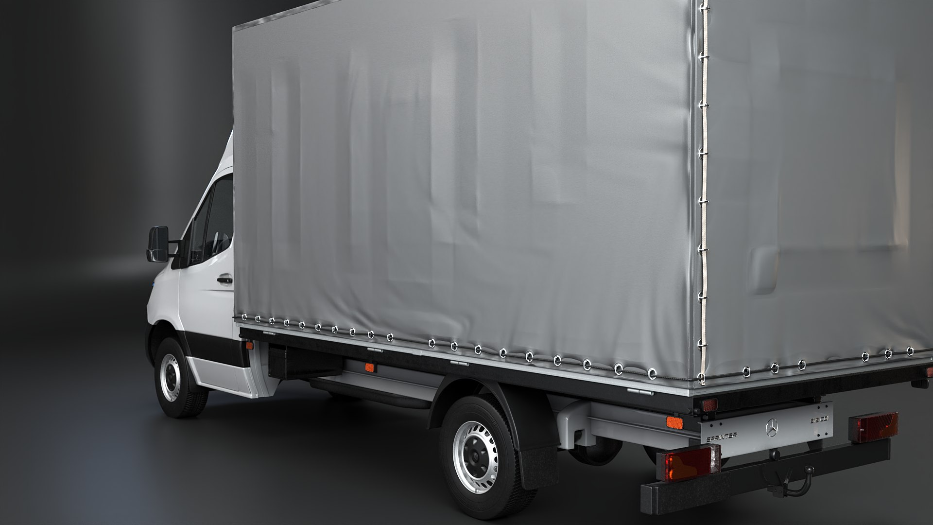 3D Mercedes Sprinter Curtain Side Tautliner Van 3D Model PBR Textures ...