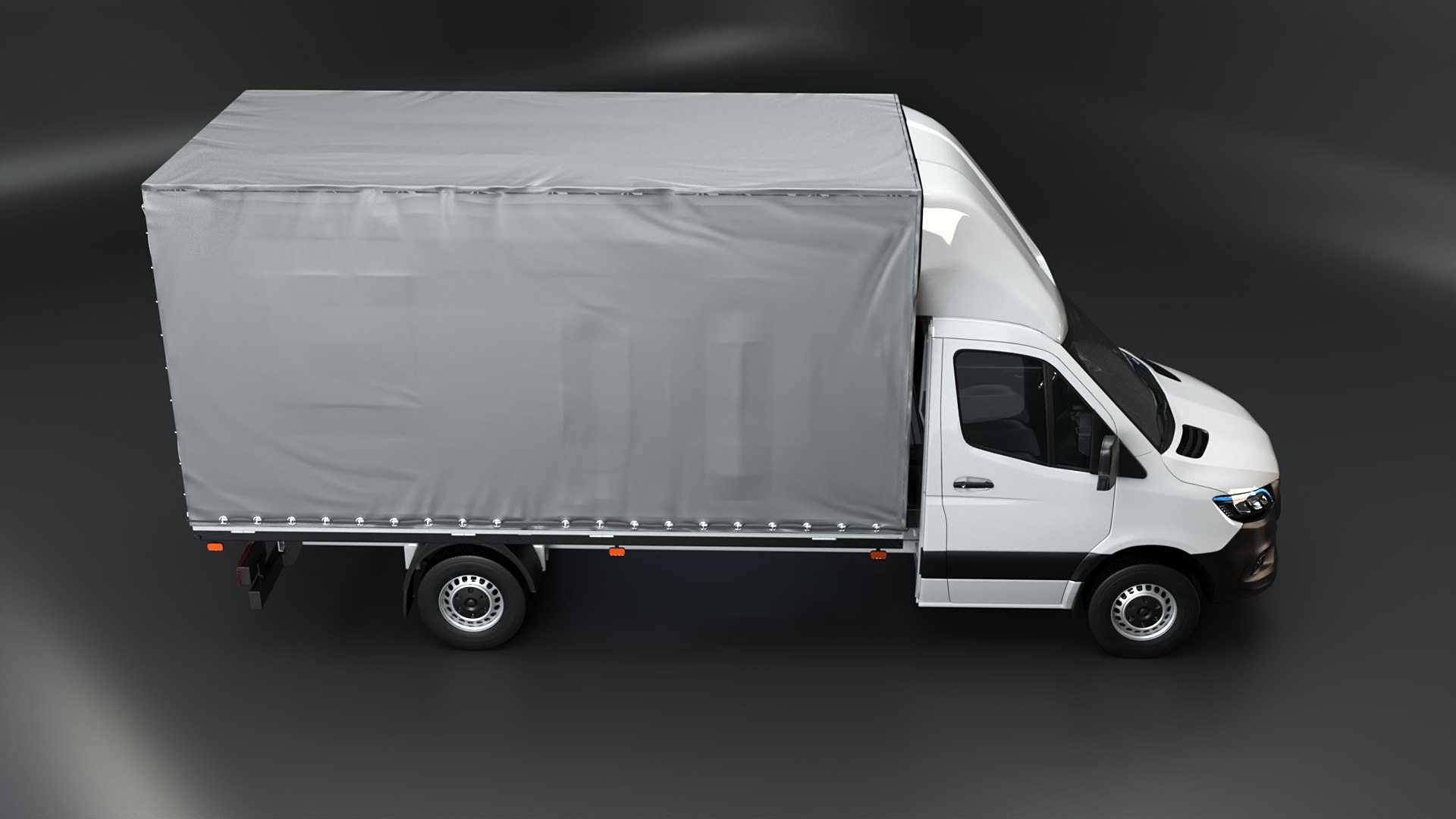 3D Mercedes Sprinter Curtain Side Tautliner Van 3D Model PBR Textures ...